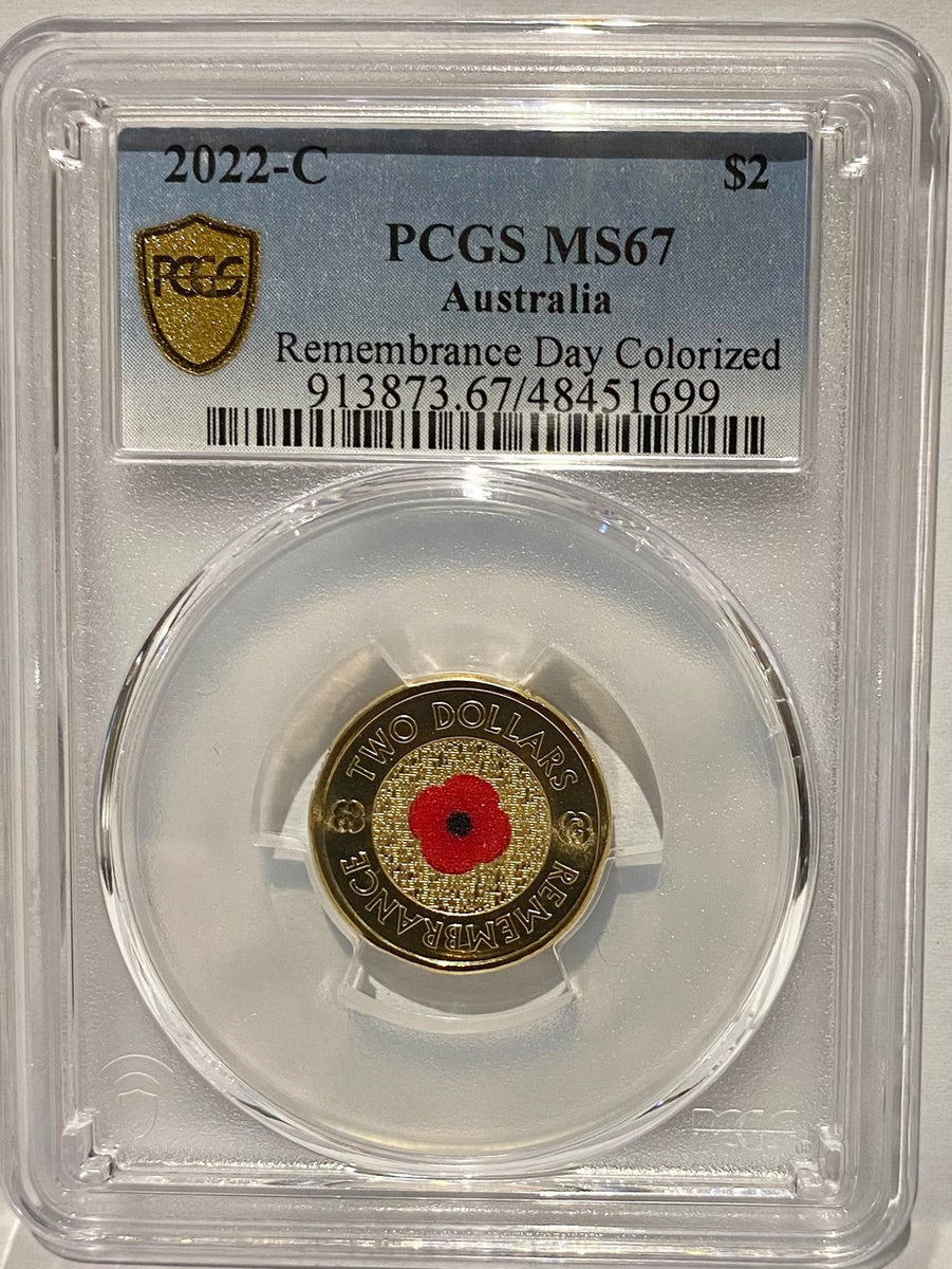 Royal Australian Mint 2022 Remembrance Day $2 Coin - PCGS MS67 – My Collectables