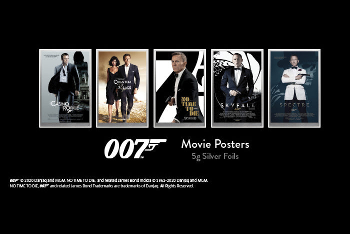 2020 5g Silver Foil 007 James Bond Movie Posters – My Collectables