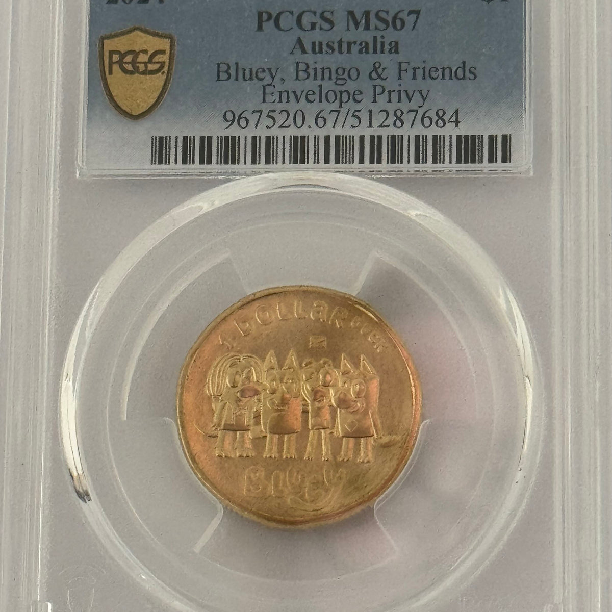 Royal Australian Mint 2024 $1 Bluey, Bingo & Friends Envelope Privy PC ...