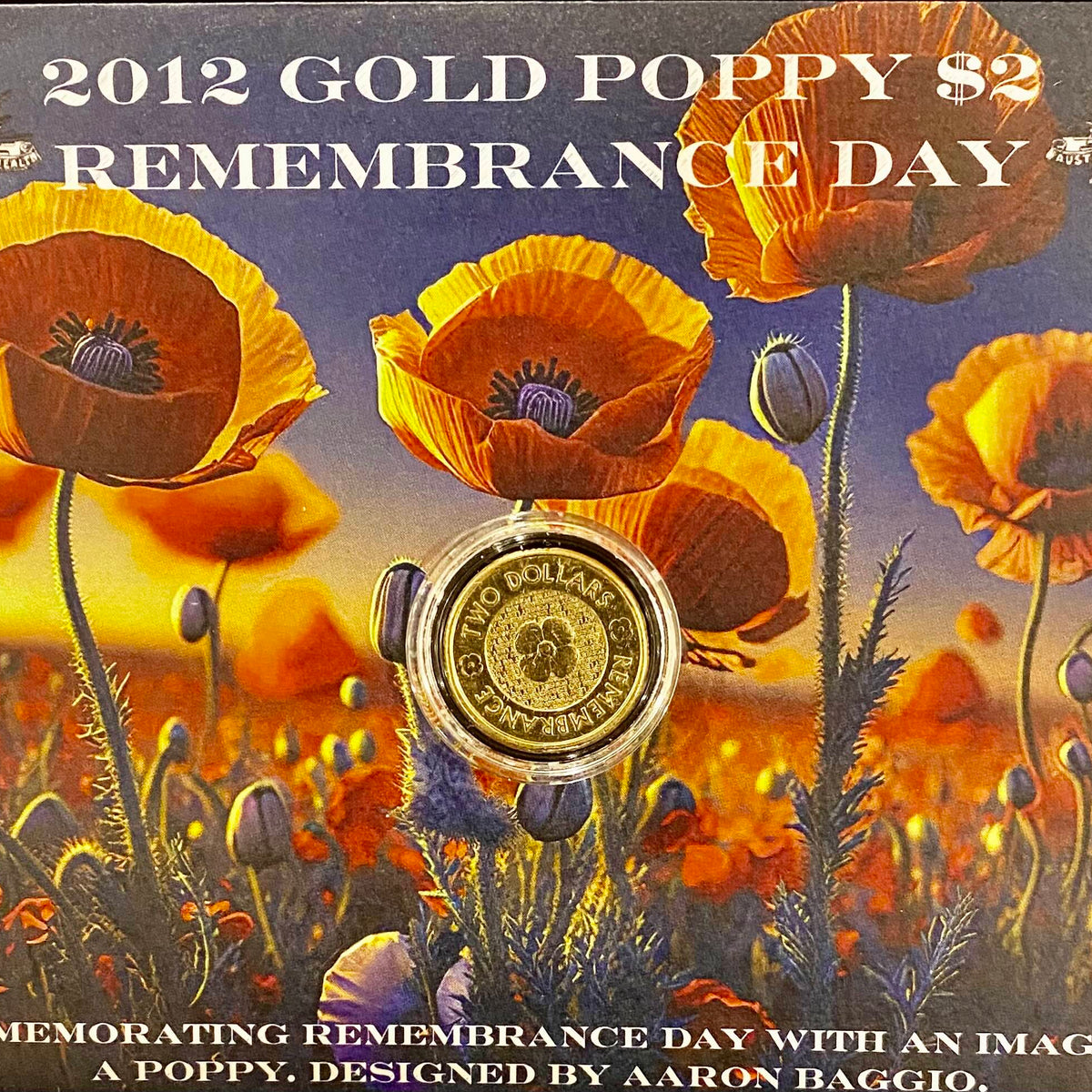 2012 Gold Poppy $2 Remembrance Day Coin in Card – My Collectables