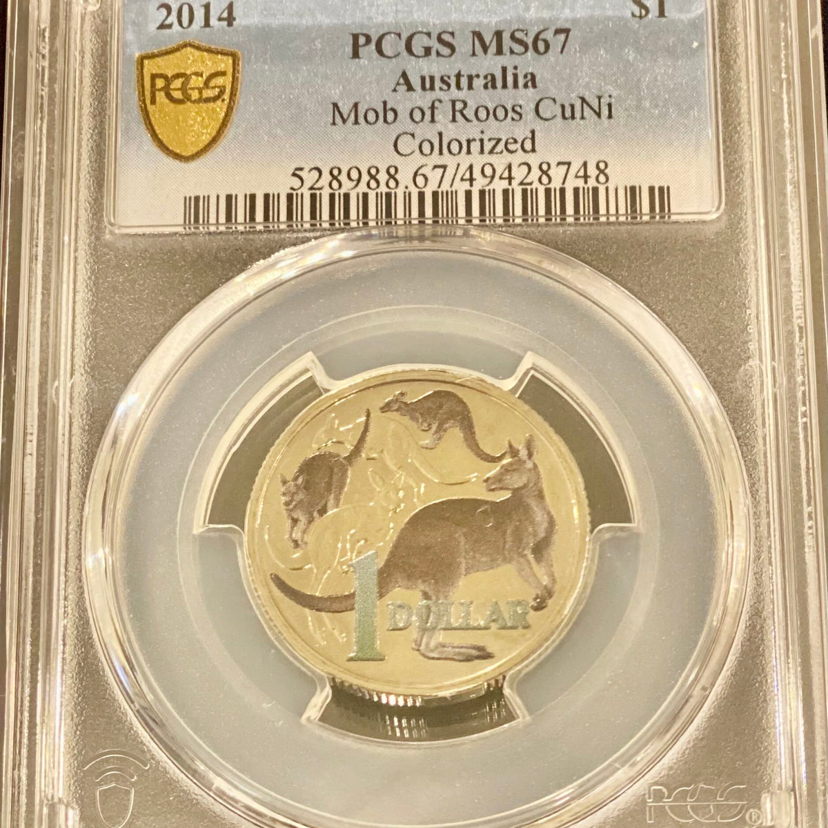Royal Australian Mint 2014 $1 PCGS MS67 Mob of Roos Colorized – My ...