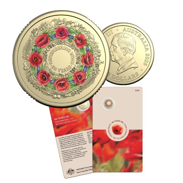 Royal Australian Mint 2025 $2 Poppy Wreath - 80 Years On: Remembering ...