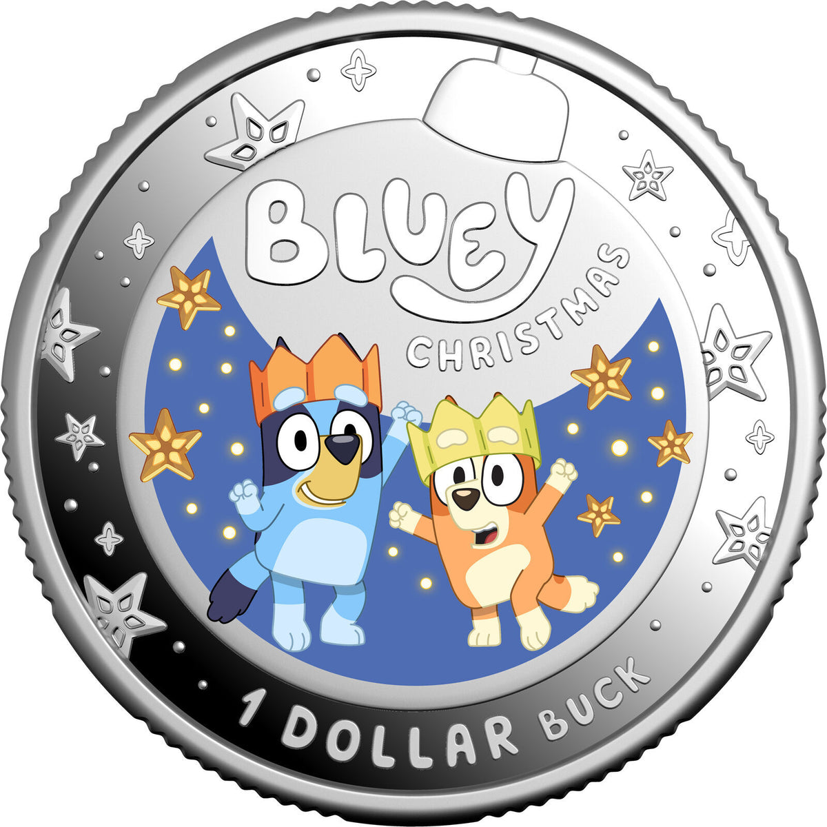 Royal Australian Mint 2025 UNC Bluey $1 Coloured Fine Silver Proof Coi ...