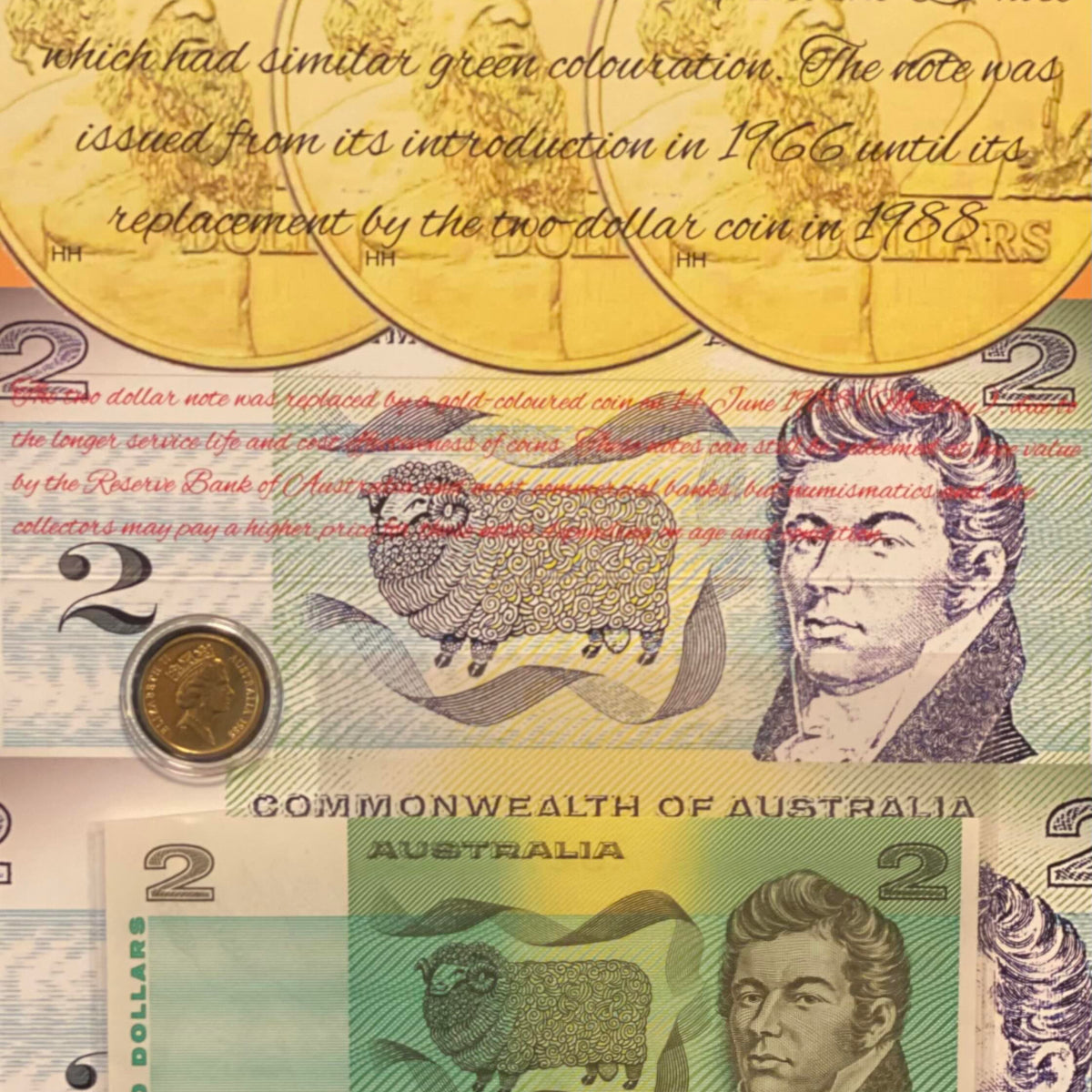 Australian Last $2 Dollar Note and First $2 Coin UNC Set – My Collectables
