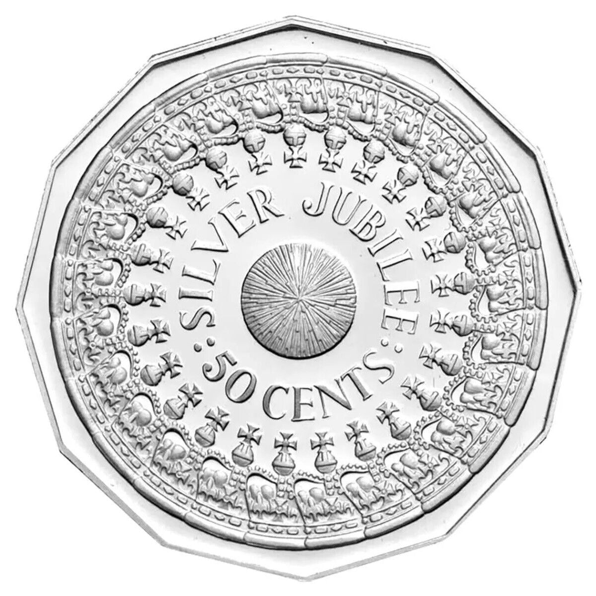 1989 Royal Australian Mint 1977 Jubilee 50c Silver - 0.54 oz - Proof U ...