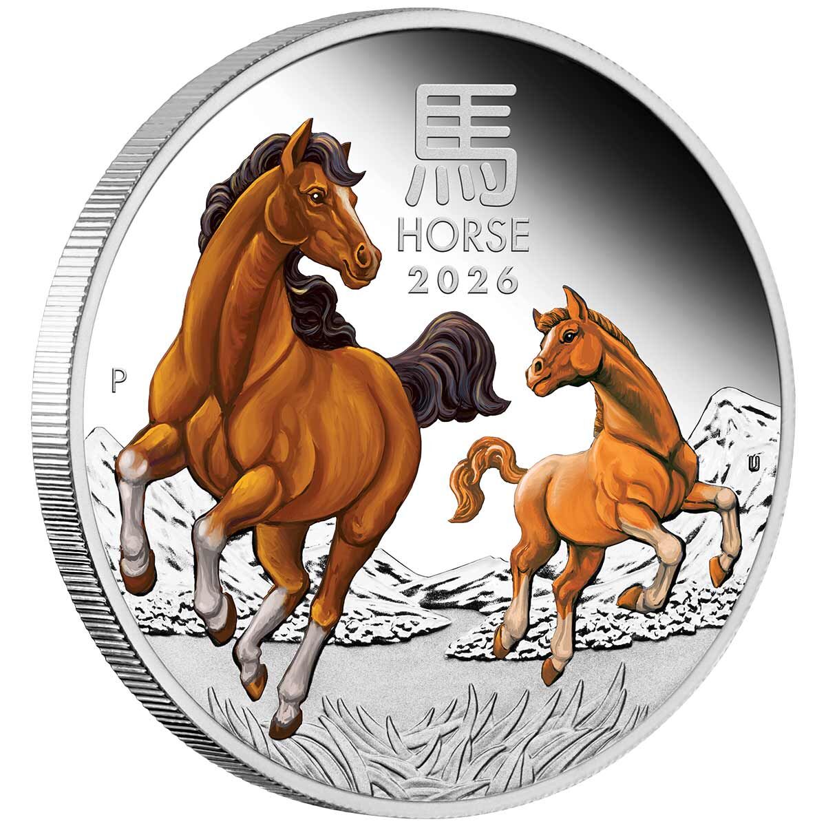 Perth Mint 2026 Lunar III Year of the Horse 1 oz 99.99% Silver Coloure ...
