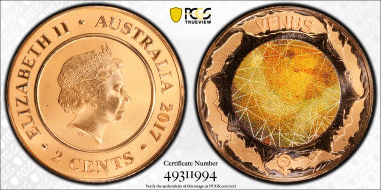 Royal Australian Mint 2017 Australia Planetary Coins Venus 2c PCGS MS6 ...