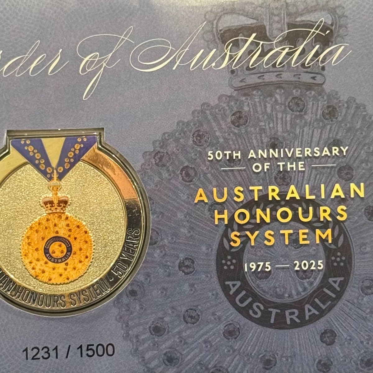 2025 50th Anniversary of the Australian Honours System Order of Austra ...