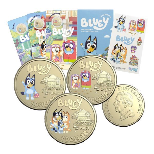 Royal Australian Mint 2024 3 Coin Set UNC Bluey Dollarbucks – My ...