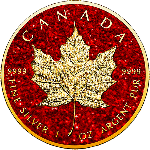 2024 1 oz Silver Canada Ruby Maple Leaf Precious Gemstones – My ...