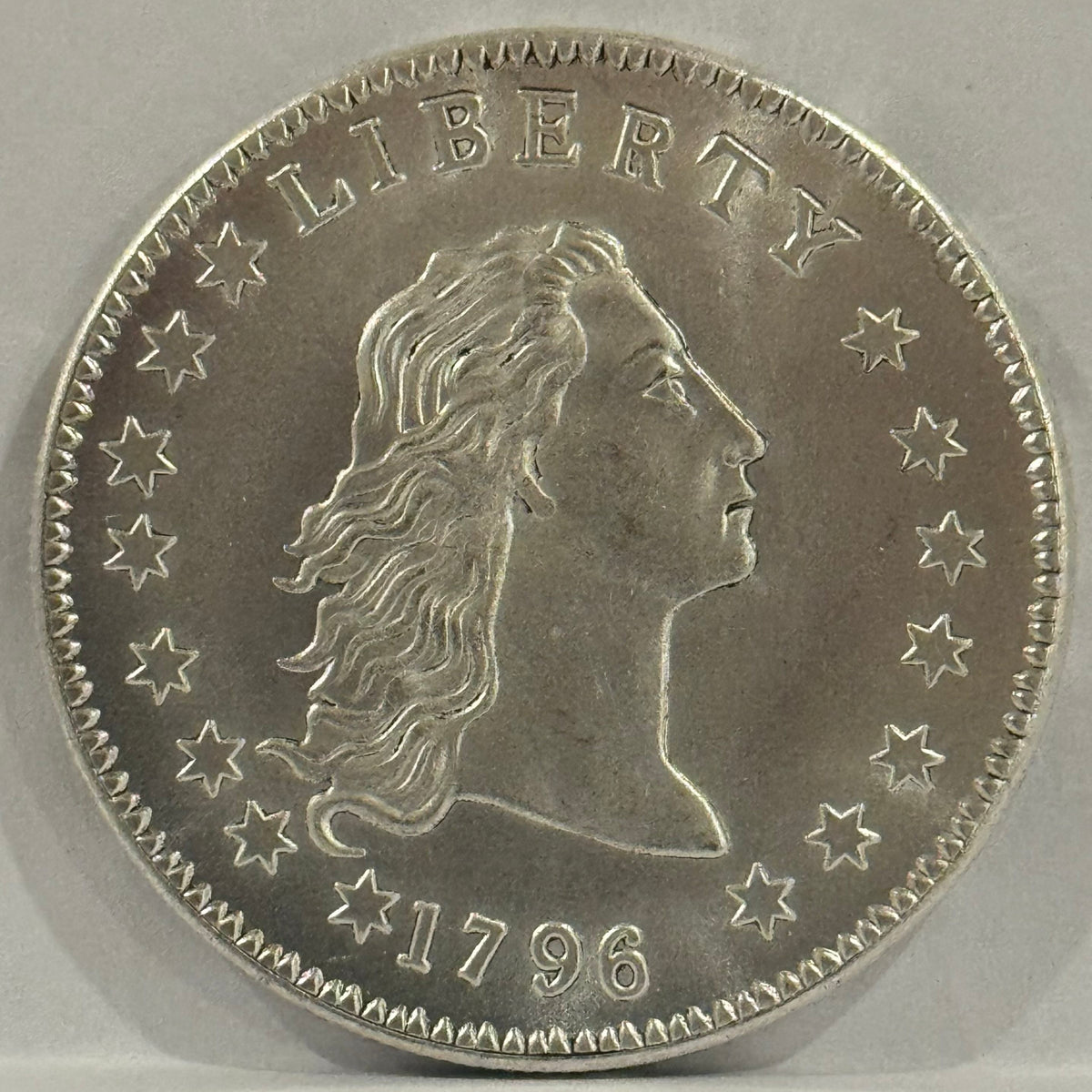 Reproduction Flowing Hair Liberty 1796 Silver Plated coin – My Collectables