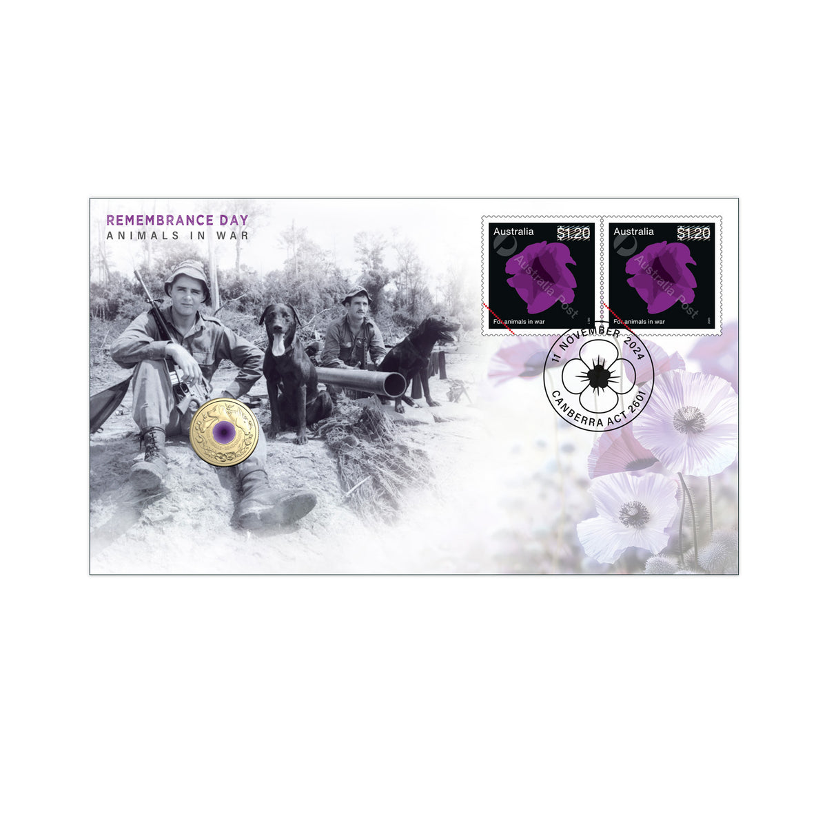 Remembrance Day Animals IN War PNC – My Collectables