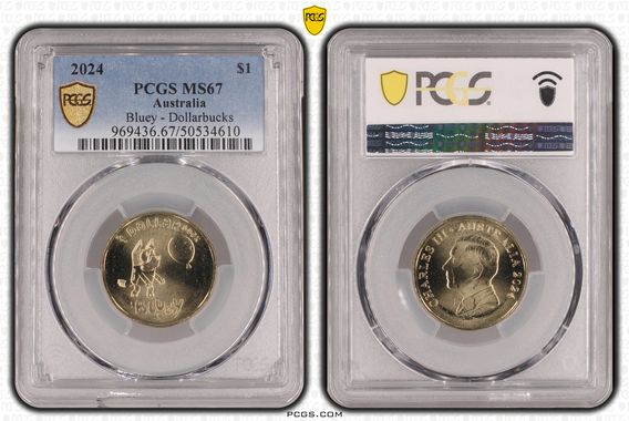 Royal Australian Mint 2024 $1 Bluey with Balloon PCGS MS67 – My ...