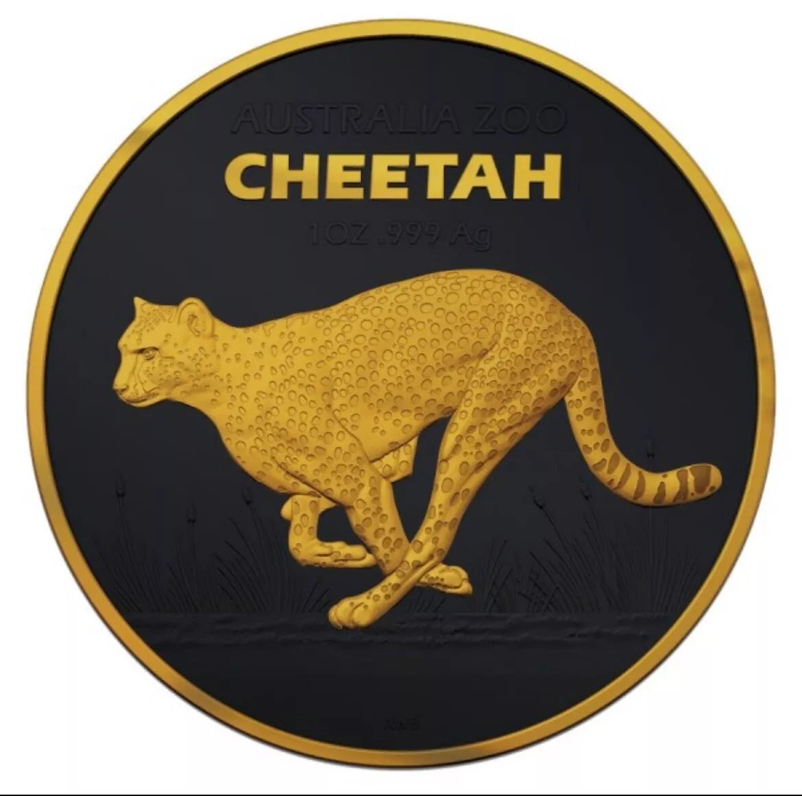 Australia Zoo 2021 Cheetah Black Platinum 24k Gold Gilded $1 1oz .999 ...