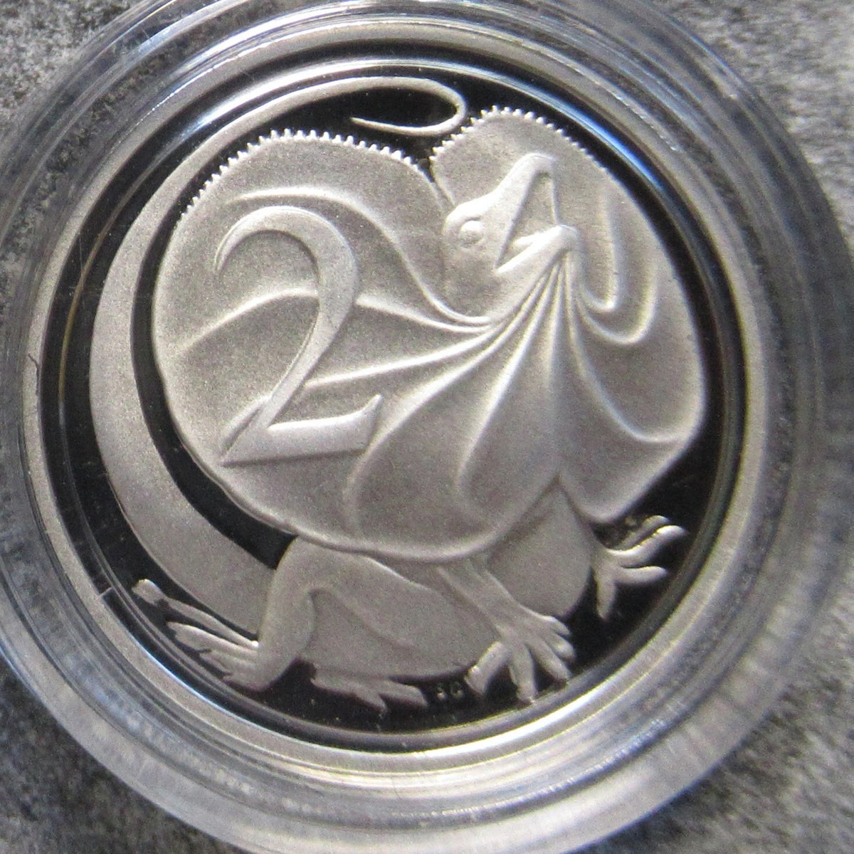 1991 Royal Australian Mint 2c Frilled Lizard Silver Proof Coin _Ex Mas ...