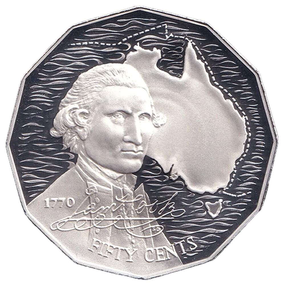 Royal Australian Mint 1989 Australian 50c Captain Cook 1970 Silver Pro ...