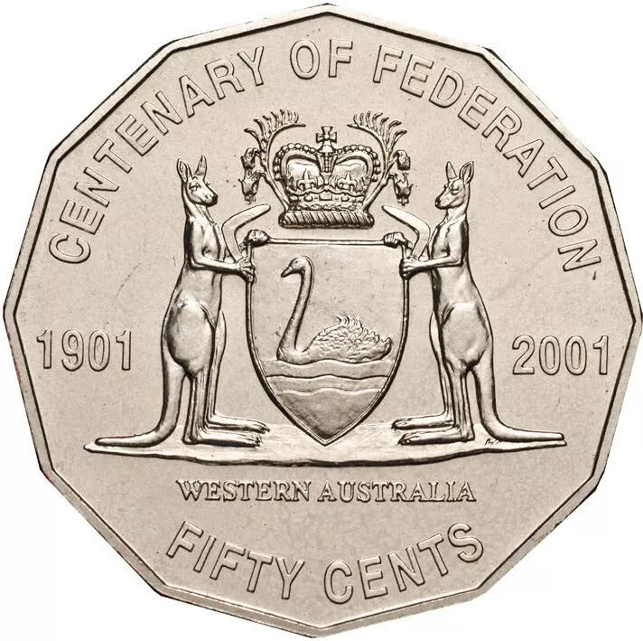 Royal Australian Mint Centenary of Federation Western Australia 50c 20 ...