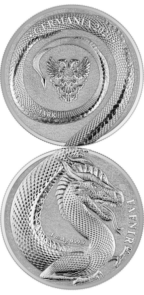 2020 1oz .9999 Silver BU Germania Beasts: Fafnir - 2 Coin Set With Dual ...