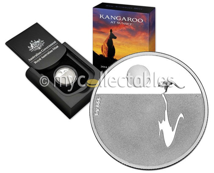 2014 $1 Fine Silver Proof Coin - Kangaroo at Sunset – My Collectables