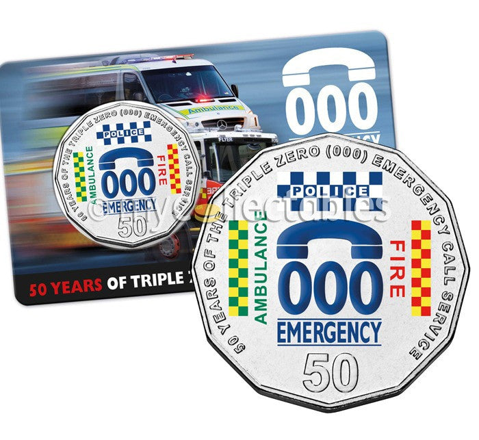 2011 50c Uncirculated Coin - 50th Anniversary of Triple Zero 000 ...