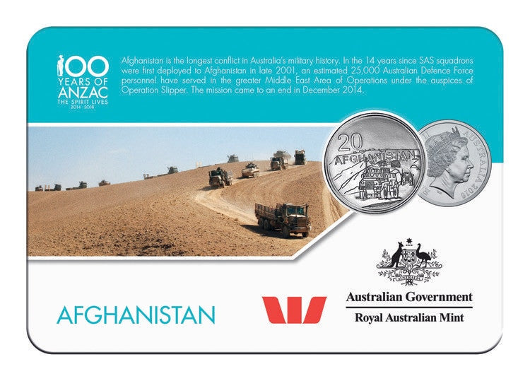 2016 20c Coin 'Anzac to Afghanistan' - AFGHANISTAN – My Collectables
