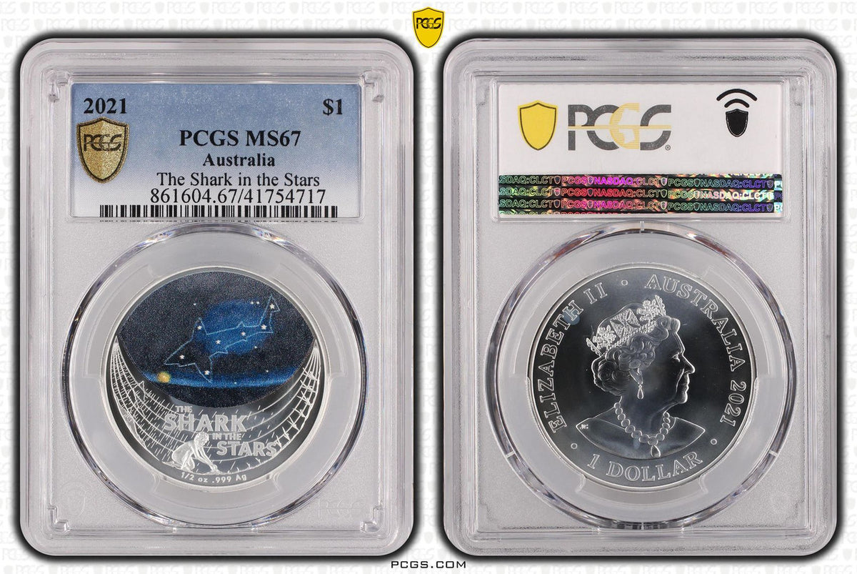 2021 $1 Coloured Star Dreaming - Beizam - The Shark in the Stars PCGS ...