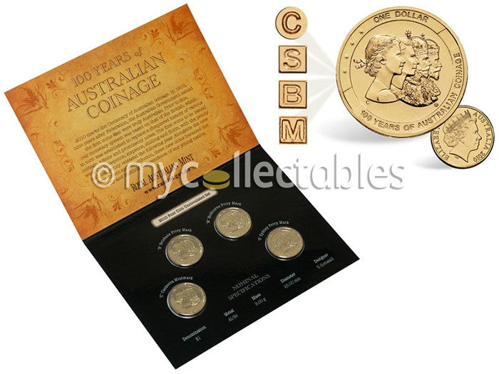 2010 RAM $1 Uncirculated Mintmark & Privy Mark Four Coin Set (C,S,M,B ...