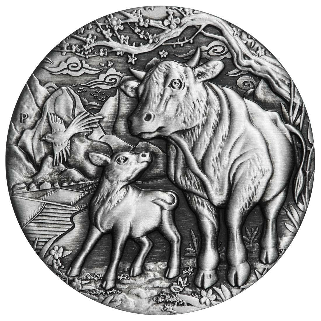 2021 Year of the Ox 2oz Silver Antiqued Coin – My Collectables