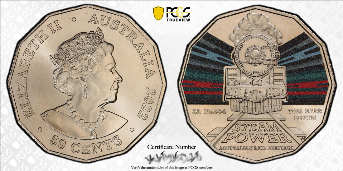 2022 50C SA Railways No. 504 Tom Barr Smith PCGS MS68 – My Collectables