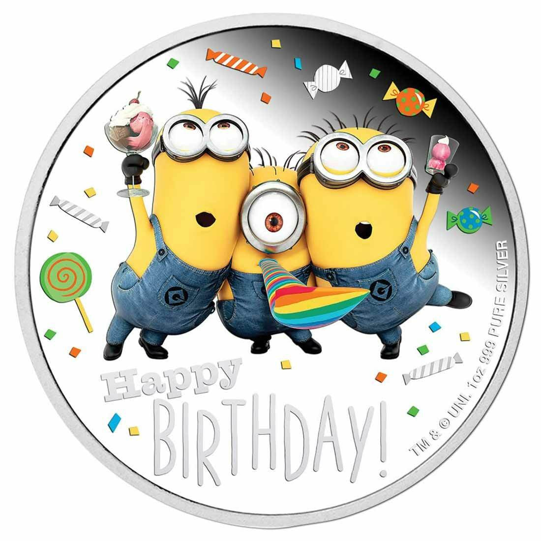 2019 1oz Silver Proof Coin - Minion Made - Happy Birthday – My Collectables