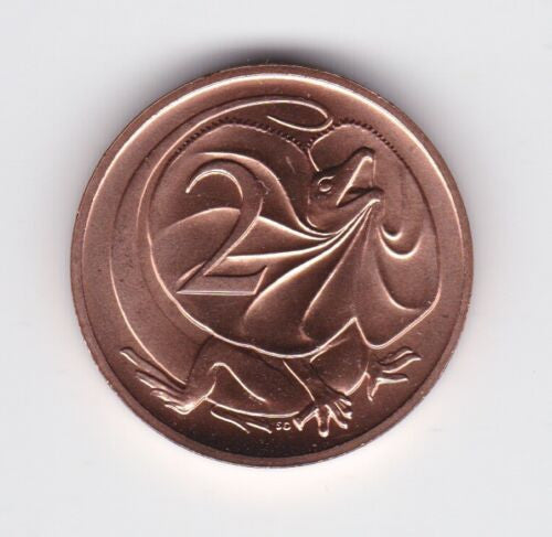 1983 Frilled Neck Lizard Two Cent UNC Uncirculated Coin ex Mint Set ...