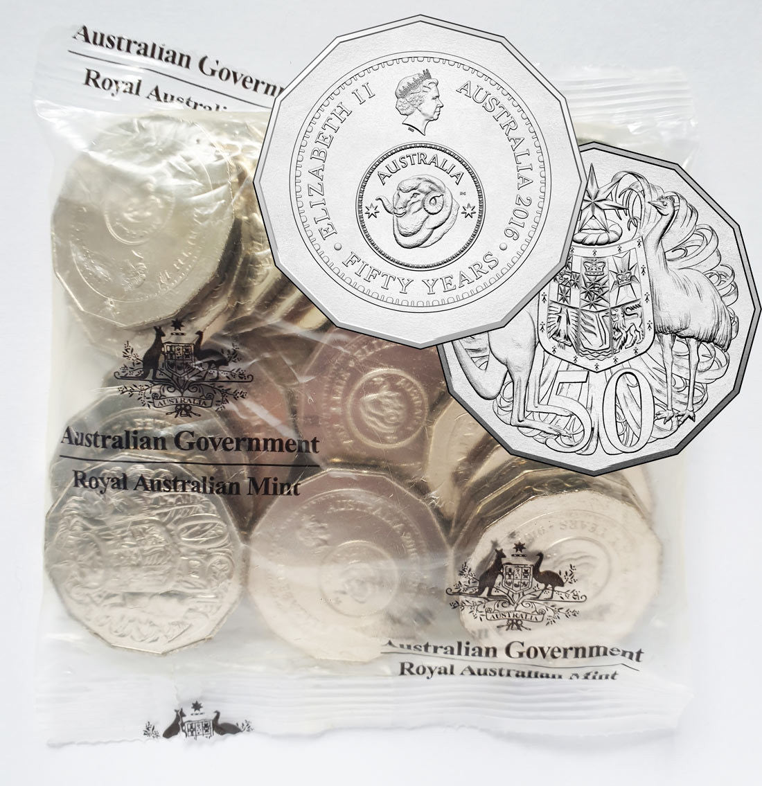 2016 50c 50th Anniversary of Decimal Currency - RAM Bag (20 Coins) – My ...