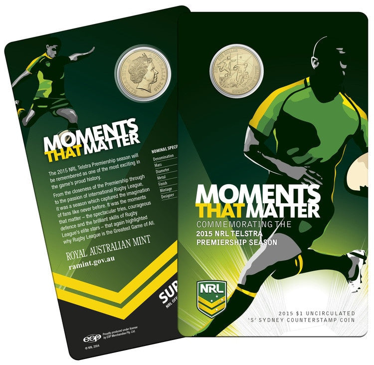 2015 $1 NRL Premiership Season 'S' Counterstamp Coin – My Collectables