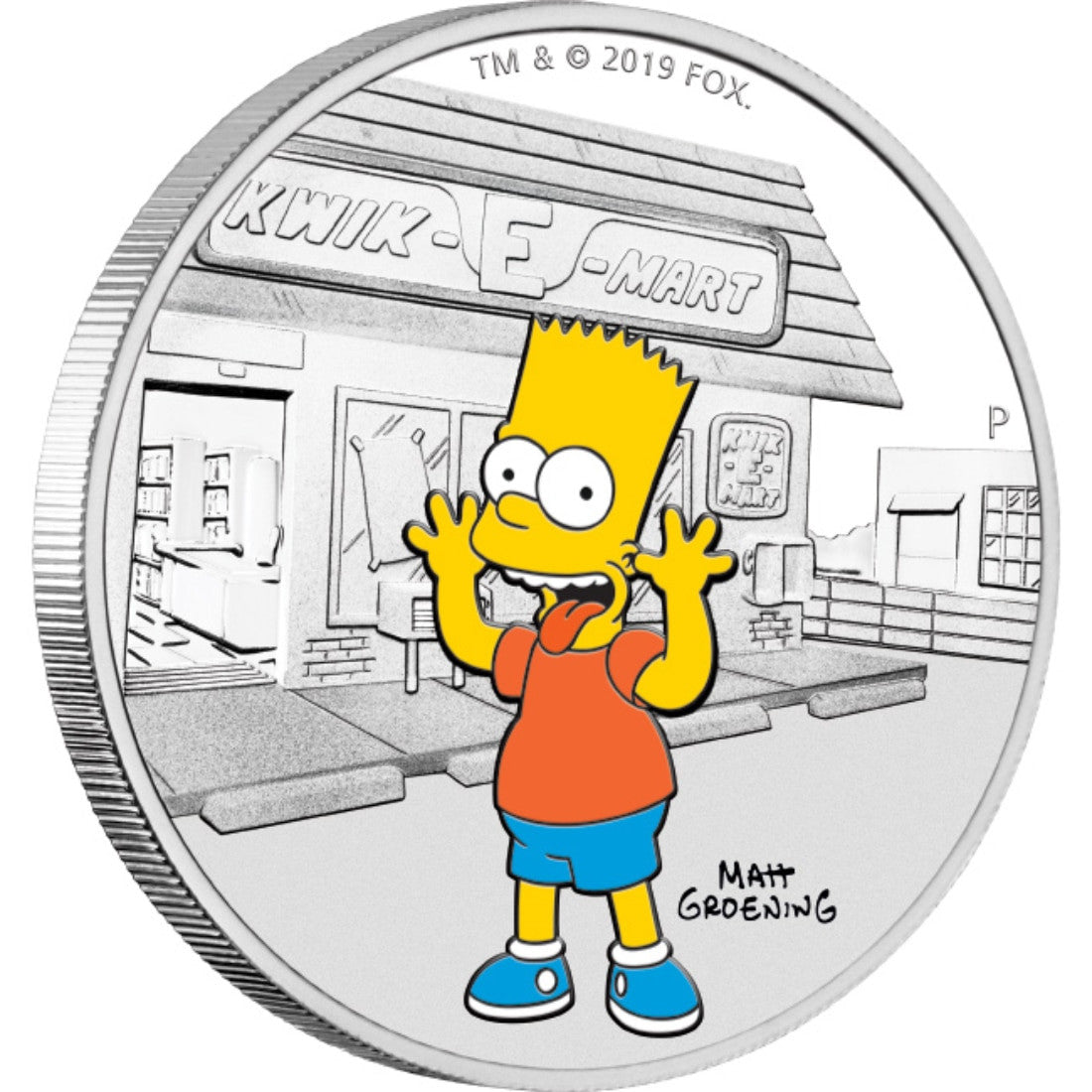 2019 1oz Silver Proof Coloured Coin - Bart Simpson – My Collectables
