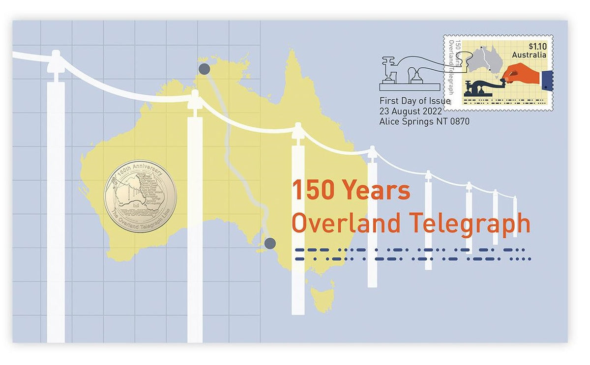 150 Years: Overland Telegraph RAM Postal Numismatic Cover – My Collectables