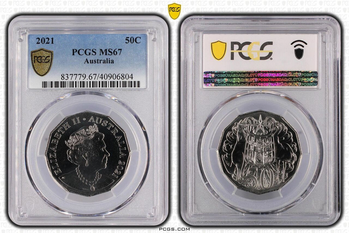 2021 Australian 50C Coat of Arms PCGS MS67 Regular Strike – My Collectables