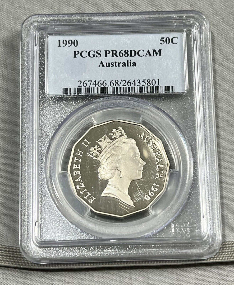 1990 Australian 50c Coat of Arms - PCGS PR68DCAM Proof coin – My ...