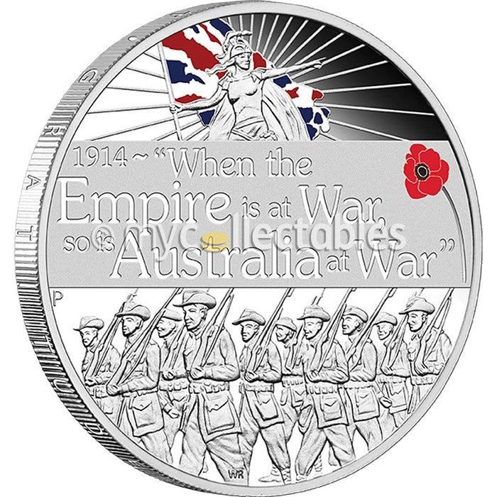2014 1oz Silver Proof Coin - The ANZAC Spirit - Declaration of War – My ...