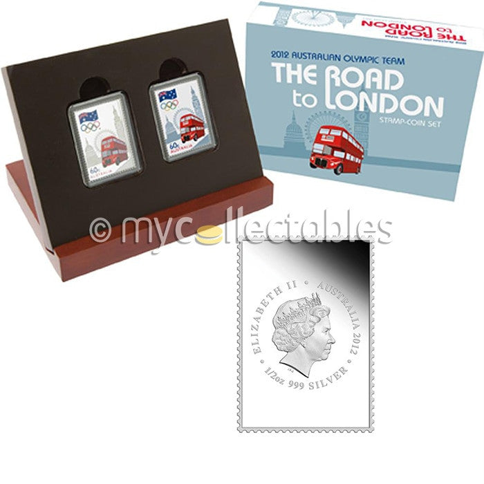 2012 Australian Olympic Team 1/2oz Silver Proof Stamp-Shaped Coin and ...