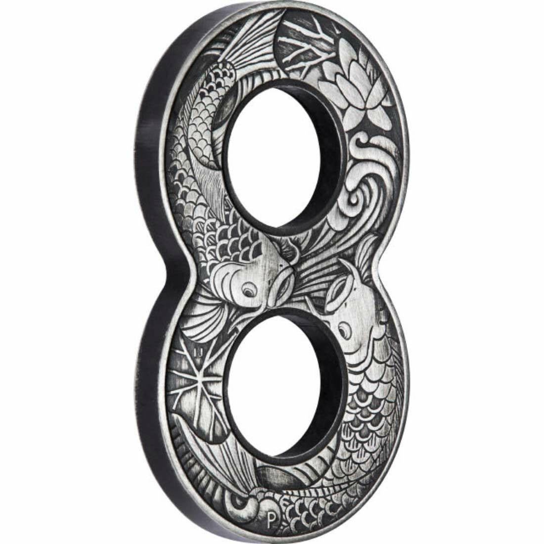 2019 2oz Silver Antiqued Coin - Figure Eight Koi Fish – My Collectables
